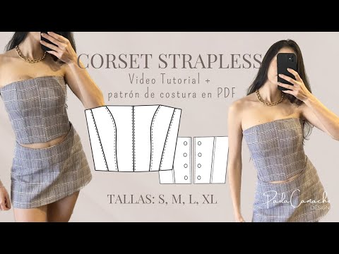 PATRÓN PDF CORSET STRAPLESS TALLA S,M,L y XL – Paoladesignchile